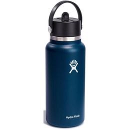 Hydro Flask Trinkflasche 32 OZ WIDE FLEX STRAW CAP, doppelte TempShield®-Isolierung, 946 ml, blau