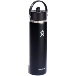 Hydro Flask Trinkflasche 24 OZ WIDE FLEX STRAW CAP, doppelte TempShield®-Isolierung, 710 ml, schwarz