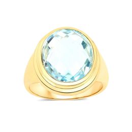 Vira Jewels Fingerring 925-Sterling Silber vergoldet Glänzend Blautopas beh.Blau, gelb