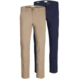 Jack & Jones Jack & Jones Chinohose SLIM FIT MARCO 2PCS (Packung, 2-tlg., 2er-Pack), beige|blau