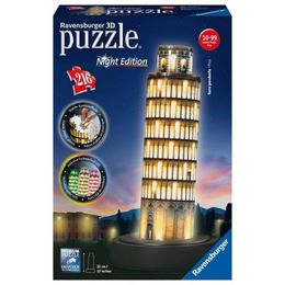 Ravensburger 3D Puzzle Schiefer Turm von Pisa bei Nacht 12515 - leuchtet im Dunkeln