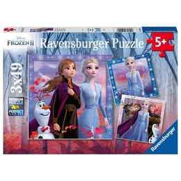 RAVENSBURGER VERLAG Ravensburger Kinderpuzzle - 05011 Die Reise beginnt - Puzzle für Kinder ab 5 Jahren, mit 3x49 Teilen, Puzzle mit Disney Frozen