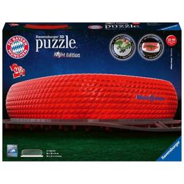 RAVENSBURGER VERLAG Ravensburger 3D Puzzle Allianz Arena bei Nacht 12530 - Bayern München Fanartikel - leuchtet im Dunkeln