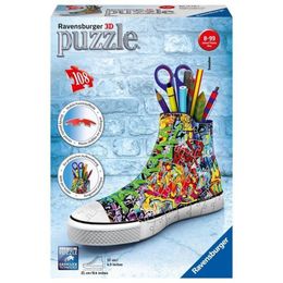Ravensburger 3D Puzzle 12535 Sneaker Graffiti - Praktischer Stiftehalter - 108 Teile - Schreibtisch-Organizer für Kinder ab 8 Jahren