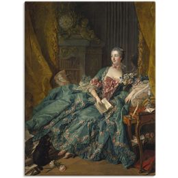 Wandbild Artland "Bildnis der Marquise de Pompadour. 1756" Bilder Gr. B/H: 90 cm x 120 cm, Leinwandbild Frau, 1 St., grün Kunstdrucke