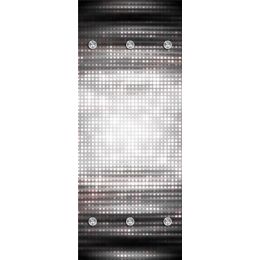 Garderobenleiste queence "Abstrakte Vierecke" Garderobenhalter Gr. B/H/T: 50 cm x 120 cm x 10 cm, weiß (grau, schwarz, weiß) Haken