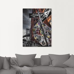 Wandbild Artland "New York Street Fotografie" Bilder Gr. B/H: 90 cm x 120 cm, Leinwandbild Amerika, 1 St., grau Kunstdrucke