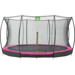 Gartentrampolin EXIT "Silhouette Ground" Trampoline Gr. Ø 427 cm, rosa (schwarz) Kinder Trampoline