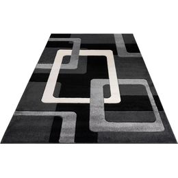 Teppich my home "Maxim" Teppiche Gr. B/L: 280 cm x 390 cm, 13 mm, 1 St., schwarz Esszimmerteppiche