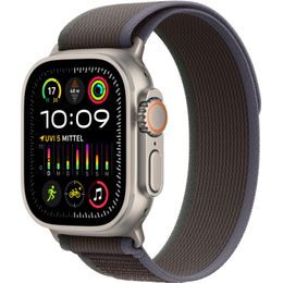 Smartwatch Apple "Watch Ultra 2 GPS 49 mm + Cellular Titanium M/L" Smartwatches blau (titanium, blue, black) Fitness-Tracker
