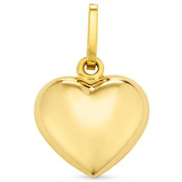 Herz-Anhänger Firetti "Schmuck Geschenk Gold 375 Halsschmuck Anhänger Herz" Schmuckanhänger Gr. Gelbgold 585, 0,31 g, gelb (gelbgoldfarben) Damen Anhänger