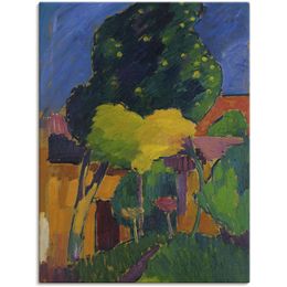 Leinwandbild Artland "Murnau. 1908" Bilder Gr. B/H: 90 cm x 120 cm, Garten, 1 St., grün Leinwandbilder