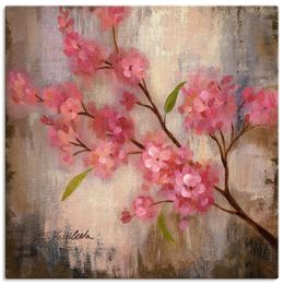 Wandbild Artland "Kirschblüte II" Bilder Gr. B/H: 100 cm x 100 cm, Leinwandbild Blumen quadratisch, 1 St., pink Kunstdrucke