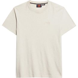 Superdry. T-Shirt, Bio-Baumwolle, Logo-Stickerei, für Herren, beige, L