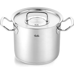 Kochtopf Fissler "ORIGINAL-PROFI COLLECTION hoher Kochtopf" Töpfe Gr. 9,1 l + Ø 24 cm, silberfarben Suppentopf Suppentöpfe