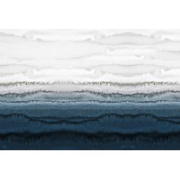 Livingwalls LIVING WALLS Fototapete "ARTist Within the Tides" Tapeten Gr. B/L: 4 m x 2,7 m, bunt (blau, grau, weiß) Fototapeten Kunst