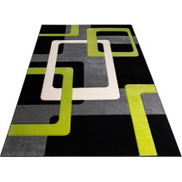 Teppich my home "Maxim" Teppiche Gr. B/L: 240 cm x 320 cm, 13 mm, 1 St., grün (grün, grau) Esszimmerteppiche