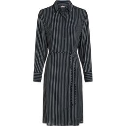 Blusenkleid Tommy Hilfiger Curve "CRV VISCOSE CREPE MIDI DRESS" Gr. 46, N-Gr, blau (blue_stripe) Damen Kleider Freizeitkleider