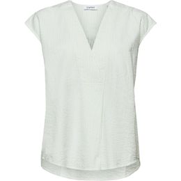 Esprit Blusentop, Baumwolle, Crinkle-Effekt, für Damen, grün, XS