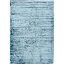 Teppich Tom Tailor HOME "Shine uni" Teppiche Gr. B/L: 250 cm x 350 cm, 8 mm, 1 St., blau (aquablau) Esszimmerteppiche Handweb Teppich, 100% Viskose, handgewebt, mit elegantem Schimmer
