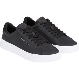 Tommy Hilfiger Sneaker, Schnürung, Leder, für Herren, schwarz, 42