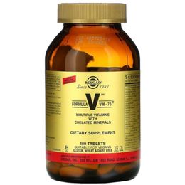 Solgar, Formel V, VM-75, Depot, Multiple Vitamine und chelatierte Mineralien, 180 Tabletten [271,67 EUR pro kg]