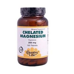 Country Life, Chelated Magnesium, 250 mg, 180 Tabletten [115,60 EUR pro kg]