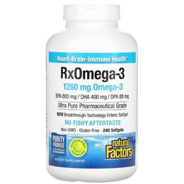 Natural Factors, Rx Omega-3 Factors, 240 Softgels [153,21 EUR pro kg]
