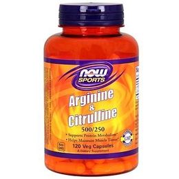 Now Foods Arginine & Citrulline, 500 mg /250 mg, 120 Veg Kapseln [221,11 EUR pro kg]