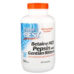 Doctor's Best Doctor, s Best, Betaine HCl Pepsin and Gentian Bitters, 360 Kapseln [432,53 EUR pro kg]