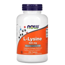 Now Foods L-Lysin 500 mg pharmazeutische Reinheit - 250 Tabletten [119,20 EUR pro kg]