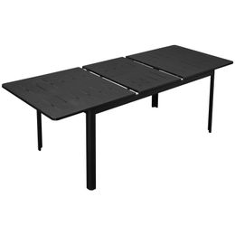 Outsunny Gartentisch mit Ausziehfunktion schwarz 180-240L x 90B x 75H cm