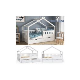 Vitalispa Design Kinderbett 160x80 Babybett Jugendbett 2 Schubladen Lattenrost