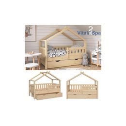 Vitalispa Design Kinderbett 140x70 Babybett Jugendbett mit Schublade Lattenrost