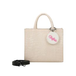 Buffalo Henkeltasche Big Boxy, mit abnehmbarem Taschenanhänger, beige|weiß