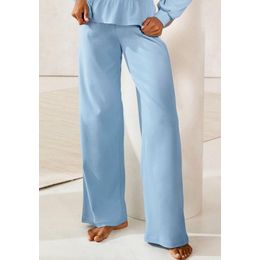 Lascana Sweathose -Loungehose mit ausgestelltem Bein, Loungewear, blau