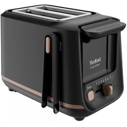 Tefal Toaster TT5338 Includeo, für 2 Scheiben, 850 W, Magnetzange, 7 Bräunungsstufen, Krümelschublade, Anhebevorrichtung, schwarz