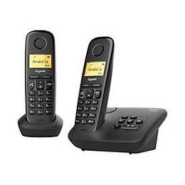 Gigaset A270A Duo - Schnurlostelefon - Anrufbeantworter mit Rufnummernanzeige - DECTGAP - Schwarz + zusätzliches Handset