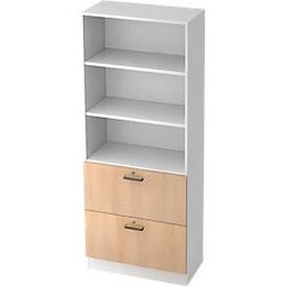 Schrank ULM, mit HÃ¤ngeregistraturauszÃ¼gen, 3 OH, H 2004 x B 800 x T 420 mm, Eiche-Dekor