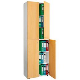 Vcm my office Aktenschrank 2XL Lona, 919147 buche, weiß 4 Fachböden 70,0 x 39,0 x 220,0 cm