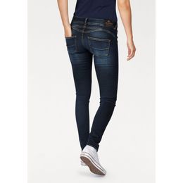 Slim-fit-Jeans Herrlicher "GILA SLIM REUSED" Gr. 25, Länge 32, blau (blue washed) Damen Jeans Röhrenjeans