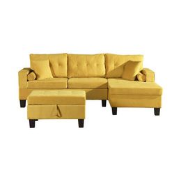 Home Deluxe Sofa Rom Samt Gelb