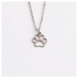 Eyecatcher Edelstahlkette Hunde Katzen Pfote Halskette Gold oder Silber Anhänger Pfote (kein Set)