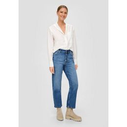 s.Oliver 7/8-Jeans Cropped-Jeans Karolin / Regular Fit / High Rise / Straight Leg Leder-Patch