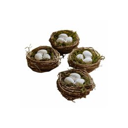 Mirabeau Osterei Nest mit Eiern 4er Set Trista braun/weiß