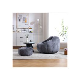 Odikalo Sitzsack Einzelsofa Loungesofa Fußstütze drehbar Couch Memory-Schaum Mehrfarbig
