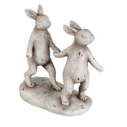 Kaufhaus le petit Osterhase Hase Hasen Paar auf Platte Osterhase Dekohase Deko Figur Skulptur