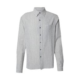 DAN FOX APPAREL Hemd 'Mio' Herren Größe M grau / weiß