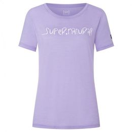 super.natural - Women's Signature Tee - Merinoshirt Gr L lila
