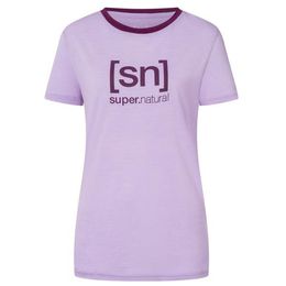 super.natural - Women's The Essential Logo Tee - Merinoshirt Gr M lila
